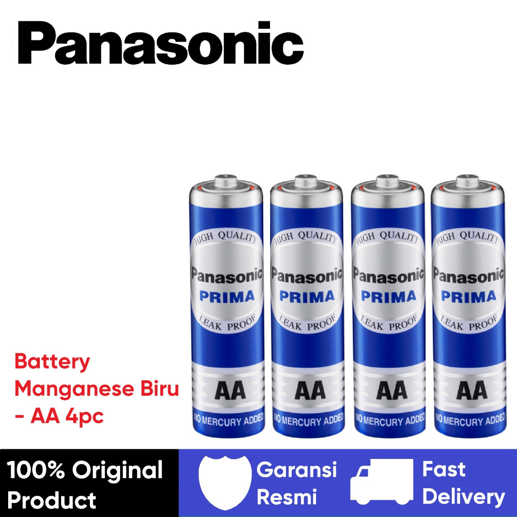 Jual Baterai Panasonic AA Manganese Biru 4pc Battery Manganese Size A2 ...