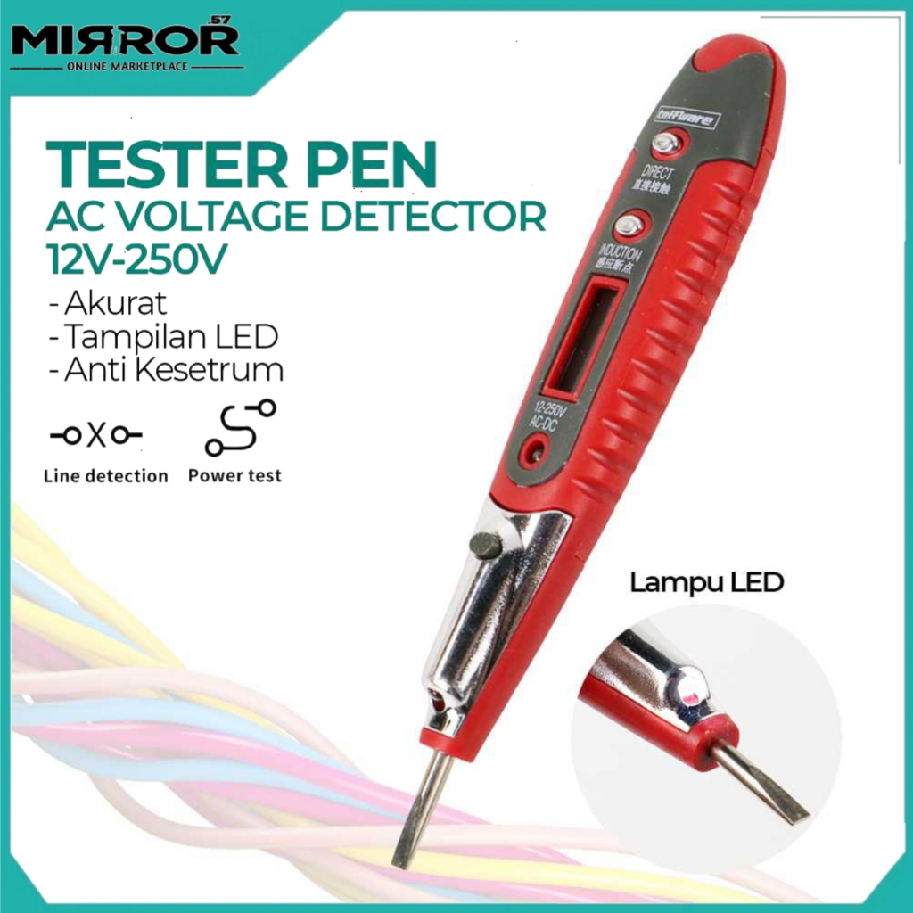 Jual Tester Pen Tespen Digital Tester Non Contact AC Detector 12-250V ...