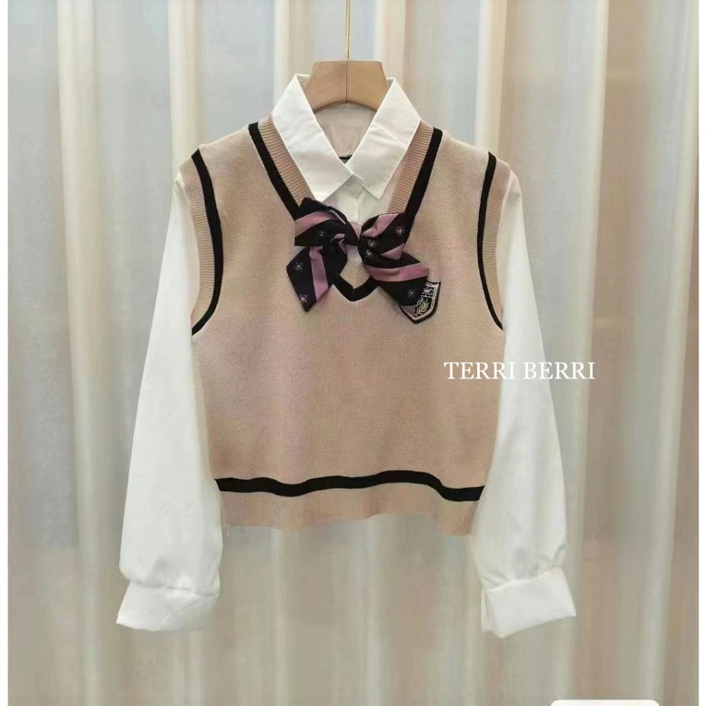 Jual Areum Top Blouse Set [Banyak Varian] Vest Shirt | Blus Korea Atasan | Collar Kemeja Kerah ...