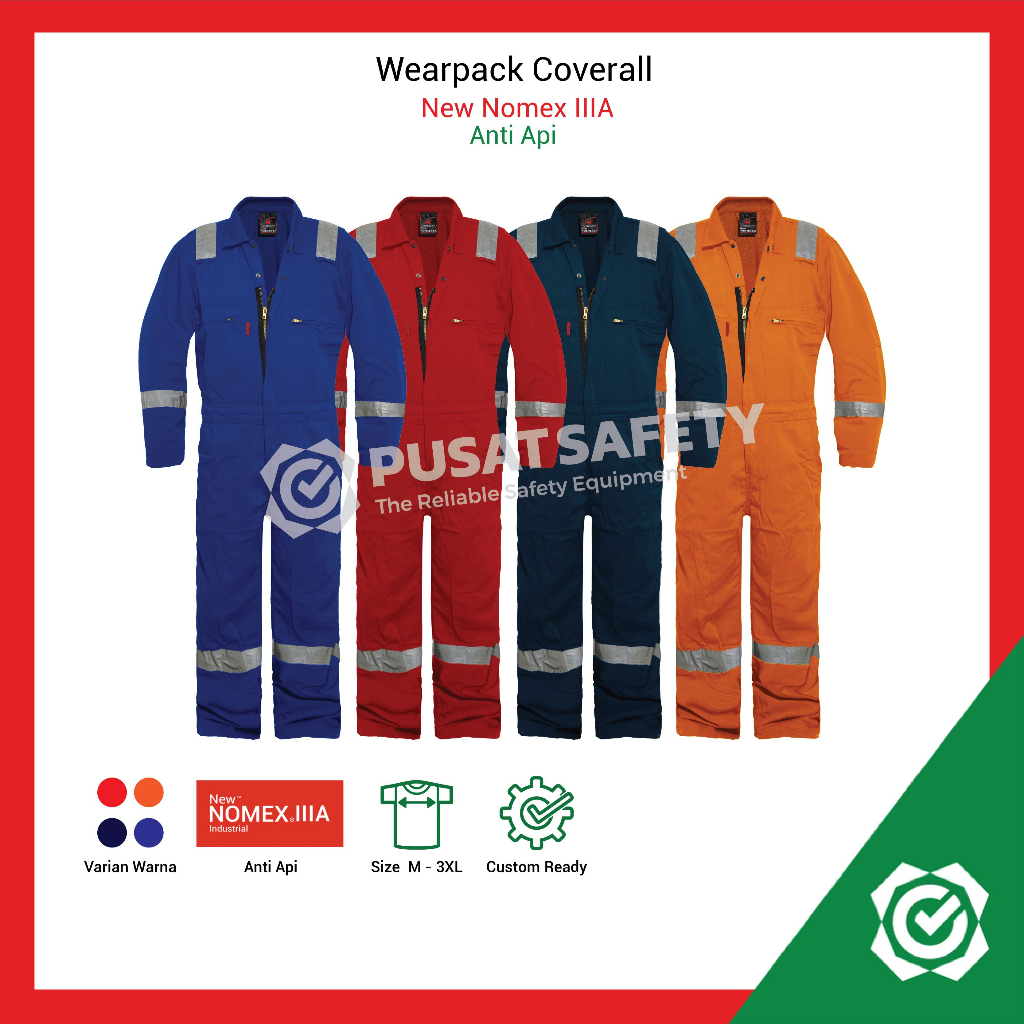 Jual Wearpack New Nomex IIIA Flame Retardant Coverall Safety Anti Api ...