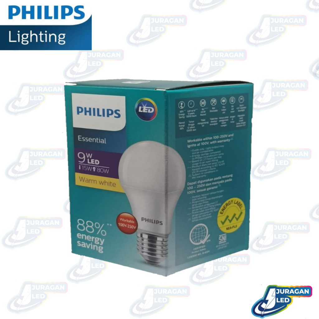 Jual Philips Essential LED Bulb 9W E27 3000K - Warm White | Shopee Indonesia
