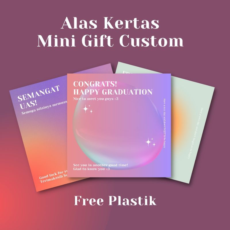Jual Alas Kertas Mini Gift Tema Gradient | Bisa Custom Teks FREE ...