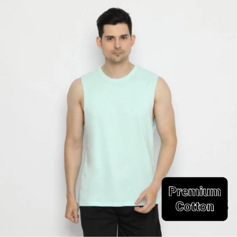 Jual Singlet Pria Muscle Cut Polos Muscle Tee / Baju Singlet Pria Polos ...