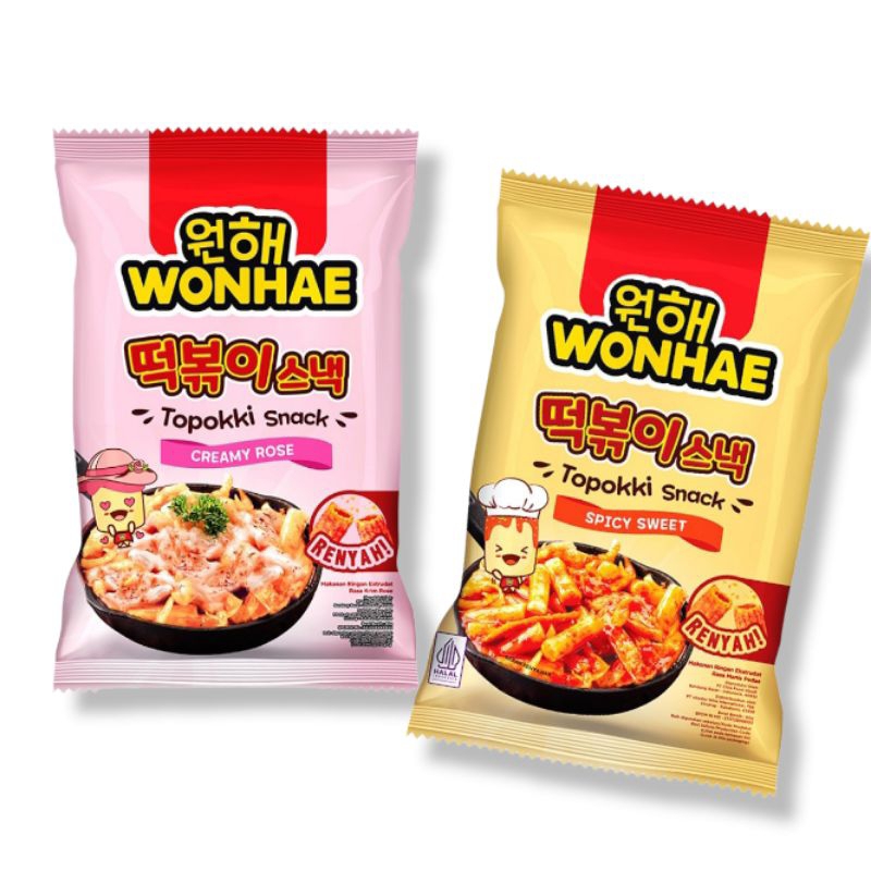 Jual WONHAE Topokki Snack Creamy Rose | Spicy Sweet 80g | Shopee Indonesia