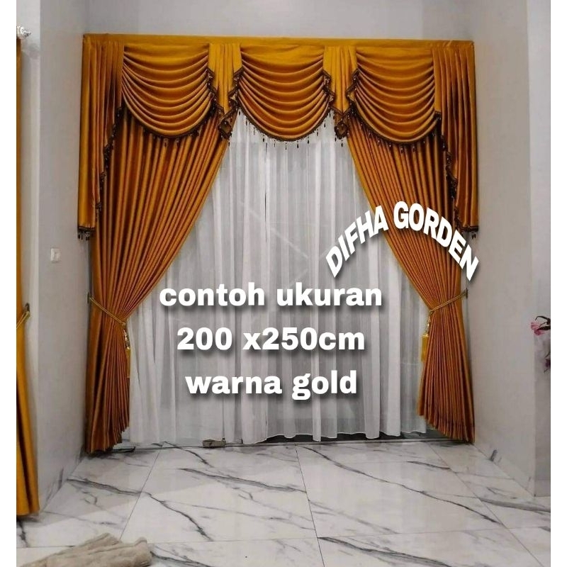 Jual Gorden Poni Mewah Tebal Gelombang Spanyol Lebar 2meter 3meter ...