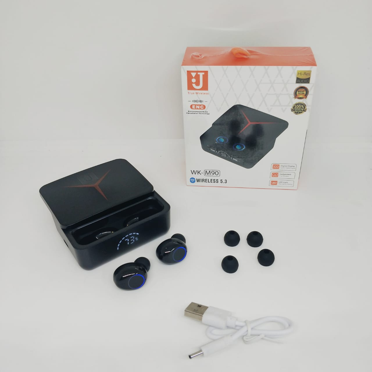 Jual Headset bluetooh m90 Pro HD Led Display Bt V.52 Zero Delay Dual Mode Headset Plus Powerbank ...