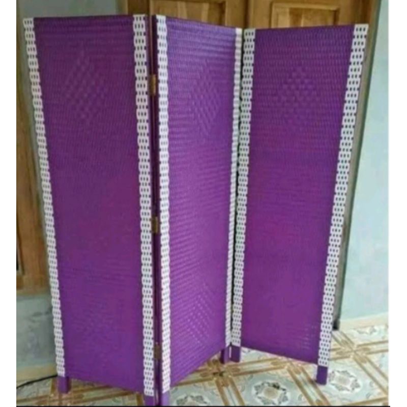 Jual Redy Stok Sketsel Rotan Sintetis Motif Partisih Pemisah Ruangan ...