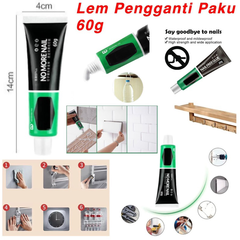 Jual Lem Pengganti Paku Tembok Superkuat Original / Perekat dinding super kuat Serbaguna ...