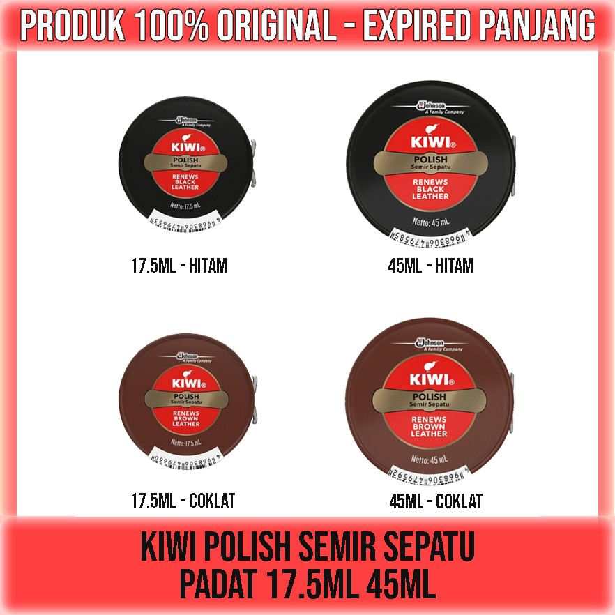 Jual SEMIR SEPATU KIWI SHOE POLISH HITAM COKLAT 17,5ml 45ml | Shopee Indonesia