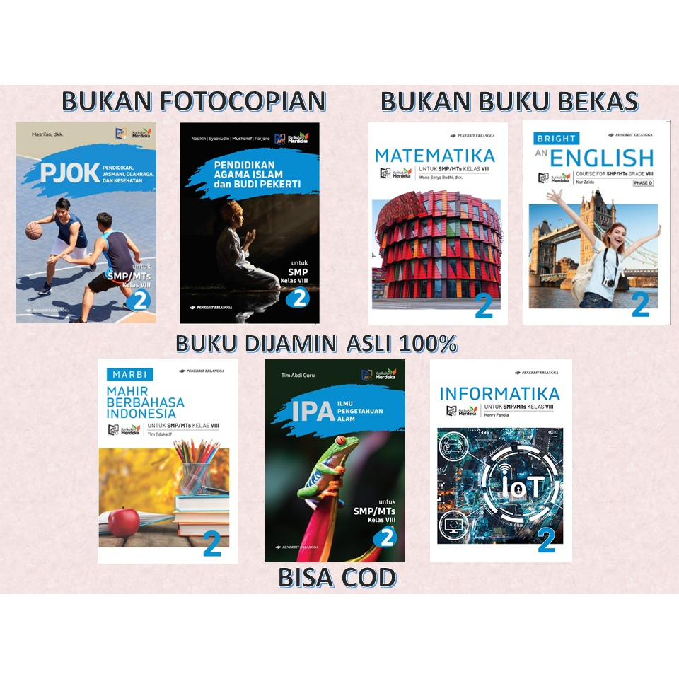 Jual BUKU TEKS KURIKULUM MERDEKA SMP/MTS KLS 8 ERLANGGA | Shopee Indonesia