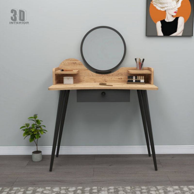 Jual Meja Rias Kaca Cermin Bulat | Meja rias simple Meja rias kaki ...