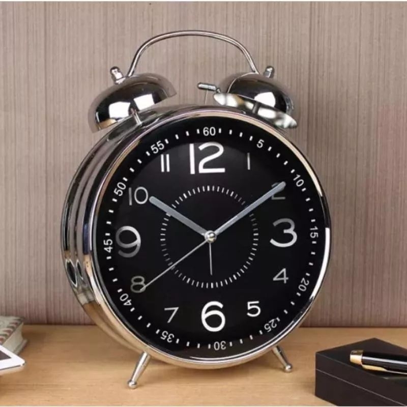 Jual Jam Weker Besar Besi Chrome/Alarm Jam Weker Meja/Alarm Clock ...