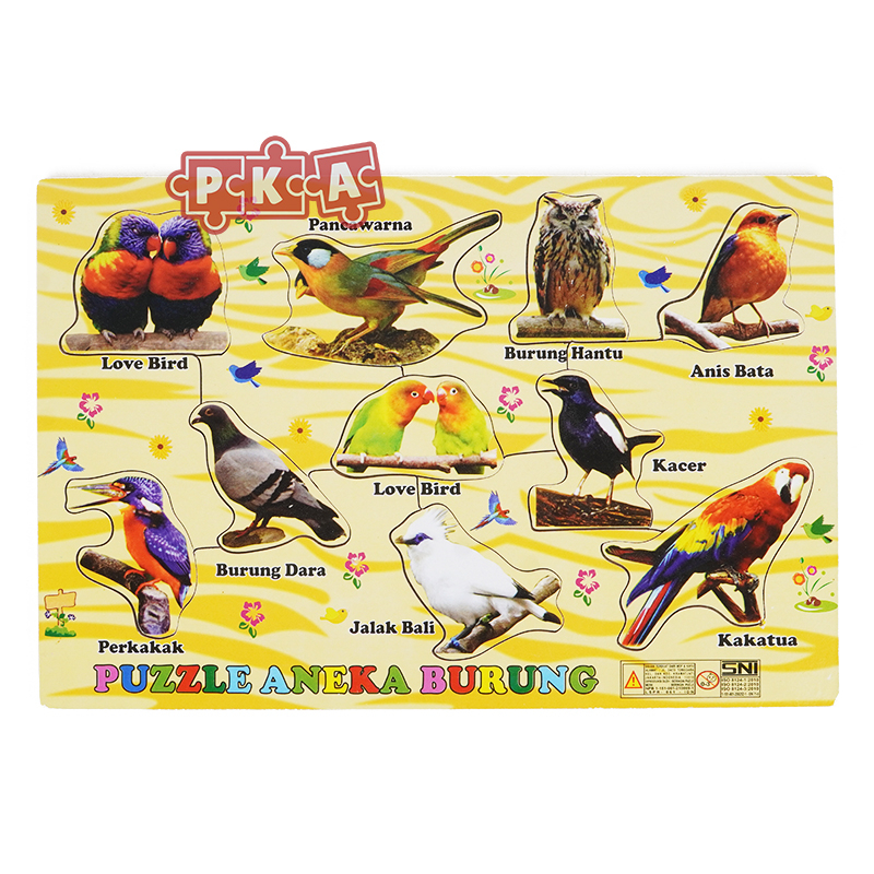 Jual Mainan Kayu Edukasi Puzzle Anak Nama Jenis Burung Alat Belajar ...