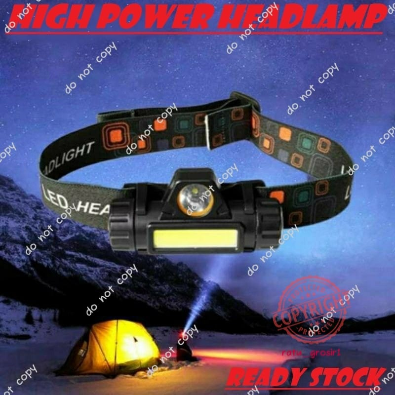 Jual Headlamp Senter Kepala Lampu LED USB Headlight Recharger High ...
