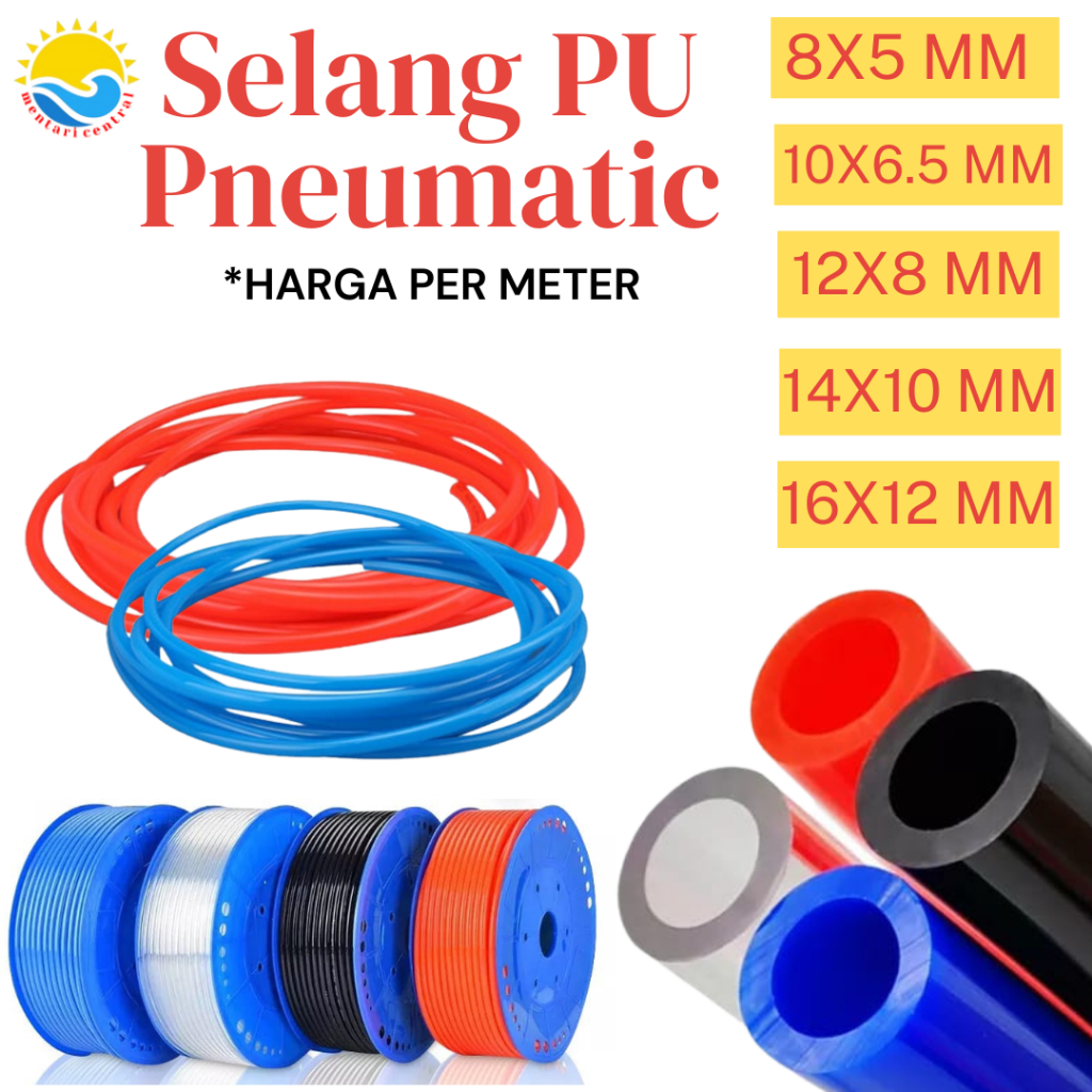 Jual Selang Hose Pu Selang Pu (PollyUrethane) Ukuran OD 8mm x 5 mm ukuran 10mm x 6.5mm ukuran ...