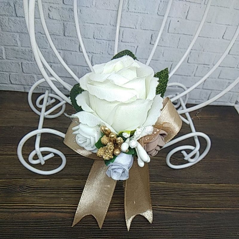 Jual KORSASE BUNGA JAS RUSTIC PUTIH EMAS GOLD | Shopee Indonesia
