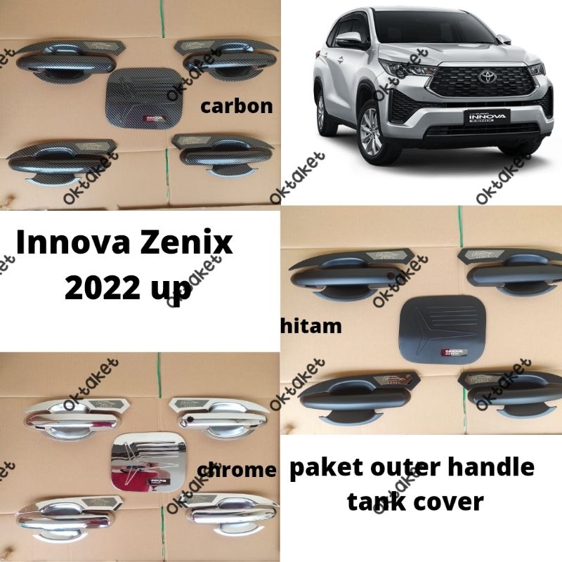 Jual paket outer handle tank cover Innova Zenix 2022 2023 2024 Sporty Hitam Chrome carbon ...