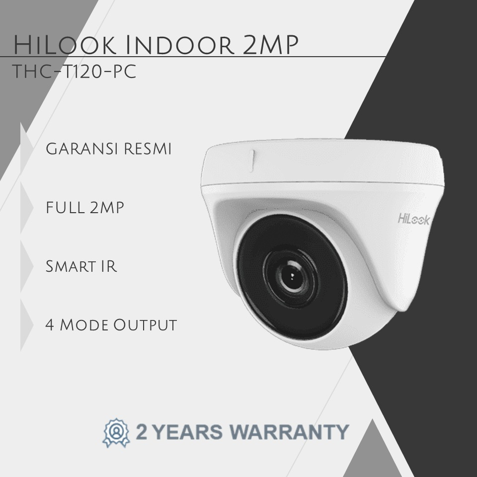 Jual HILOOK CCTV IR INDOOR Dome 2MP Kamera THC-T120-PC Camera by ...