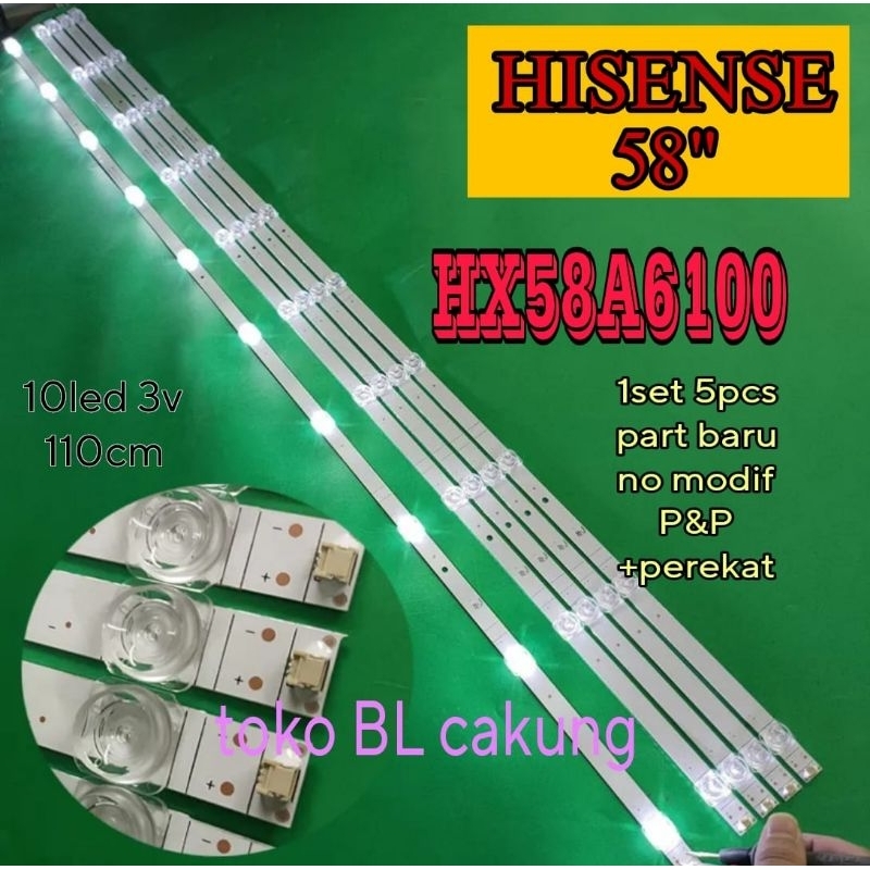 Jual lampu led bl backlight tv hisense 58 HX58A6100UWTS HX58A6100 10led 10k | Shopee Indonesia