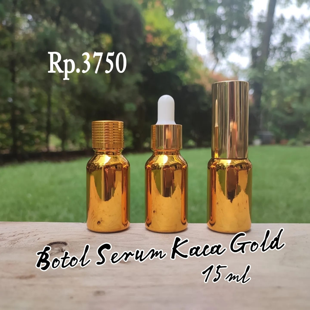 Jual Botol Cleancer Botol Kaca Gold 15ML Botol Skincare Botol Pump Mist ...