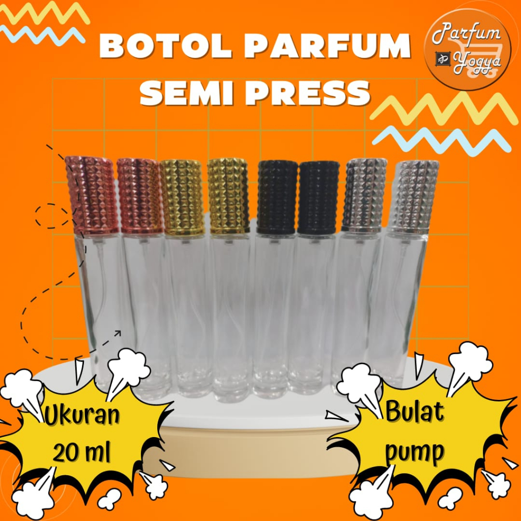 Jual BOTOL PARFUM SPRAY SEMI PRESS BULAT PUMP 20 ML| BOTOL KACA ...