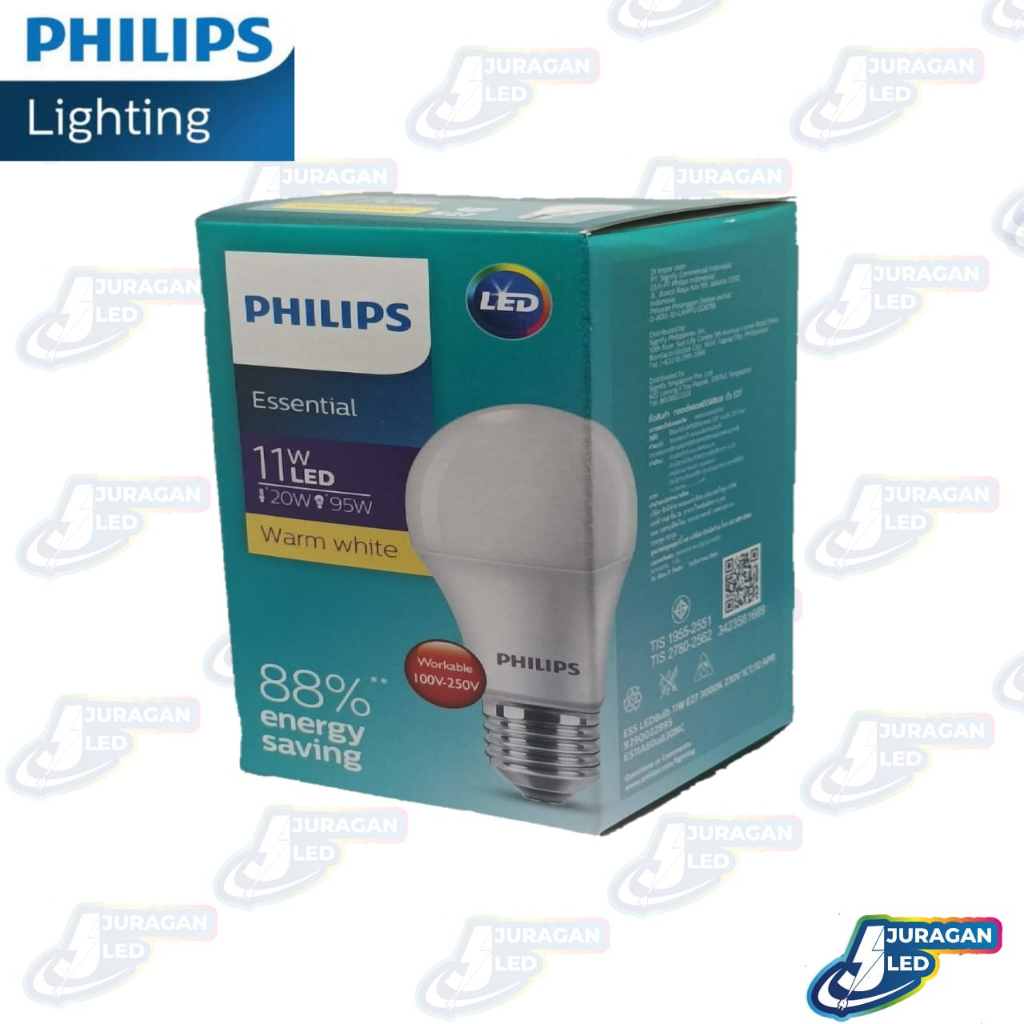 Jual Philips Essential LED Bulb 11W E27 3000K - Warm White | Shopee ...