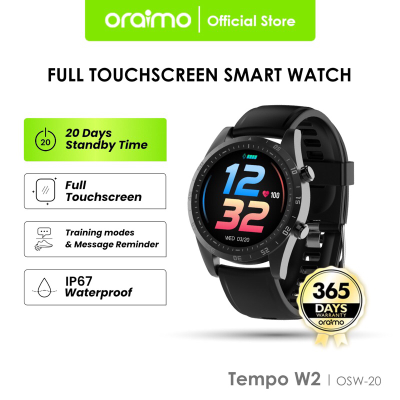Jual Oraimo OSW20 Smart Watch Jam Tangan Pintar Full Touch Screen Ultra ...