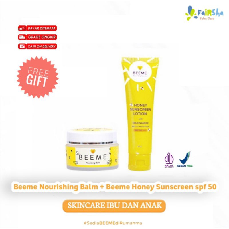 Jual PAKET Beeme Nourishing Balm+Beeme Honey Sunscreen spf 50 PA ...