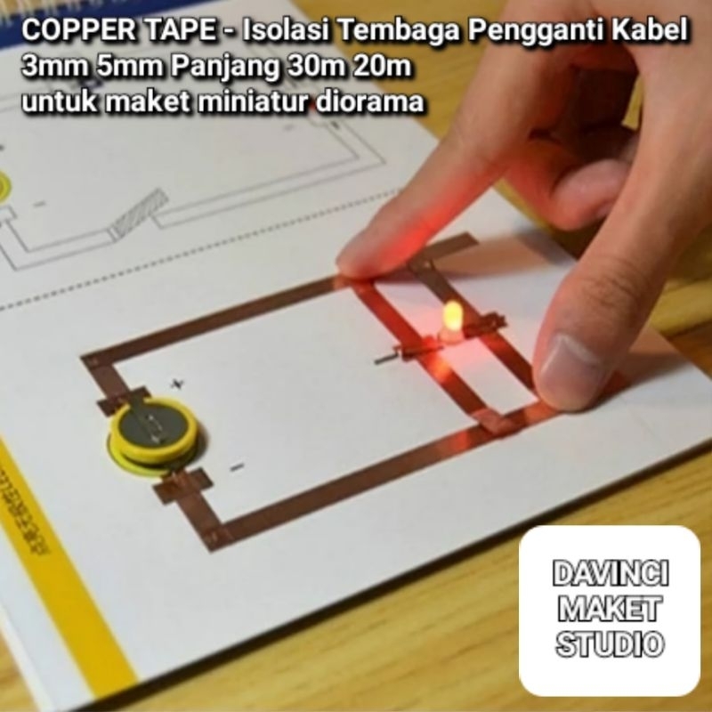 Jual Copper Tape - Isolasi Tembaga Pengganti Kabel 3mm 5mm 10mm Selotip ...