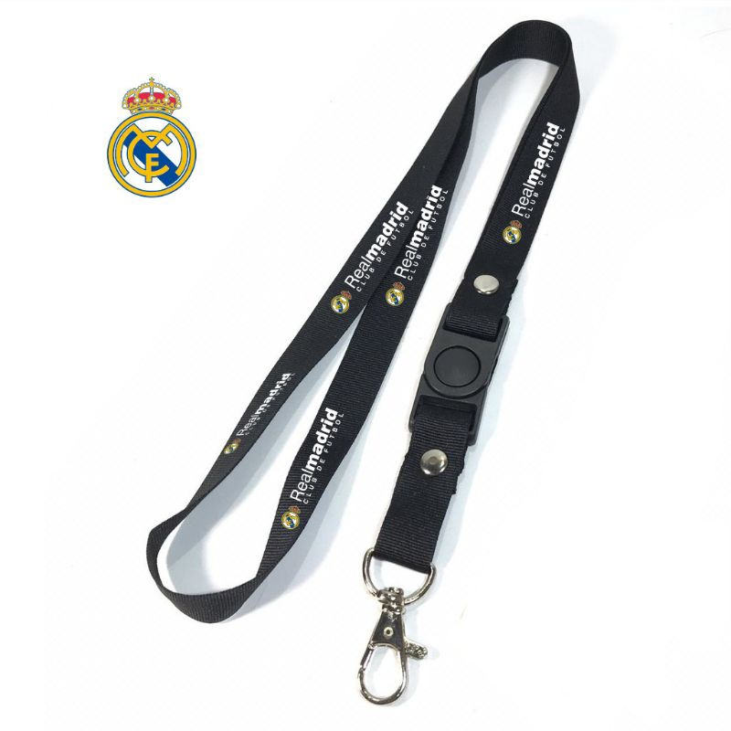 Jual TALI LANYARD Real Madrid GANTUNGAN KUNCI/ ID CARD/ HP/GANTUNGAN ...