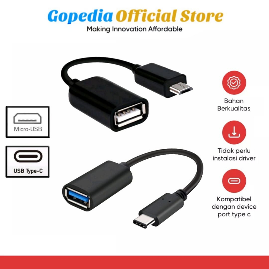Jual Berbagai Kabel OTG Micro USB Type C MicroUSB TypeC On The Go Cable ...