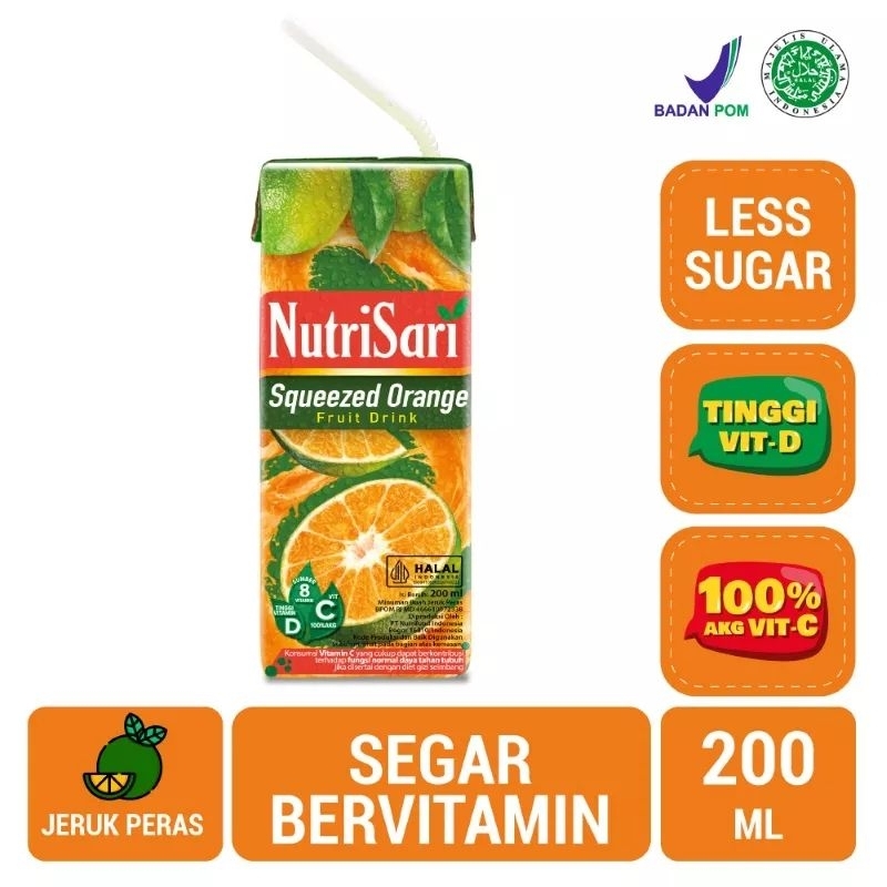 Jual Nutrisari Ready to Drink rasa jeruk peras 200 ml | Shopee Indonesia
