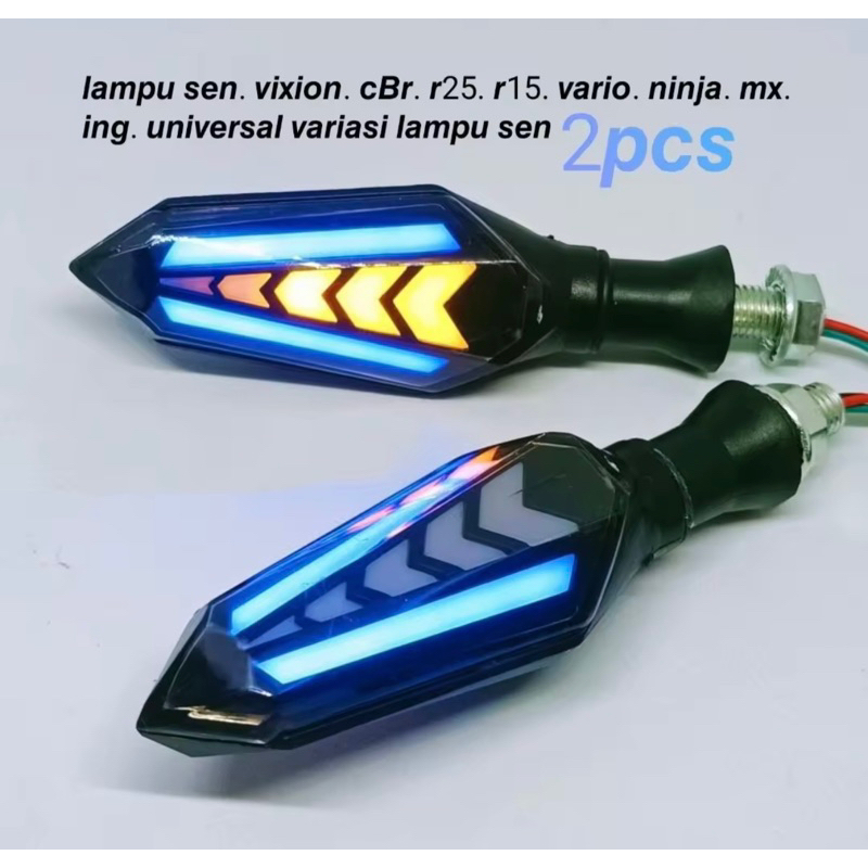 Jual COD Sen Running LED Motor Panah 2 Sisi Sen Runing Vixion Cbr Cb Klx Xabre Taiger Scorpio ...
