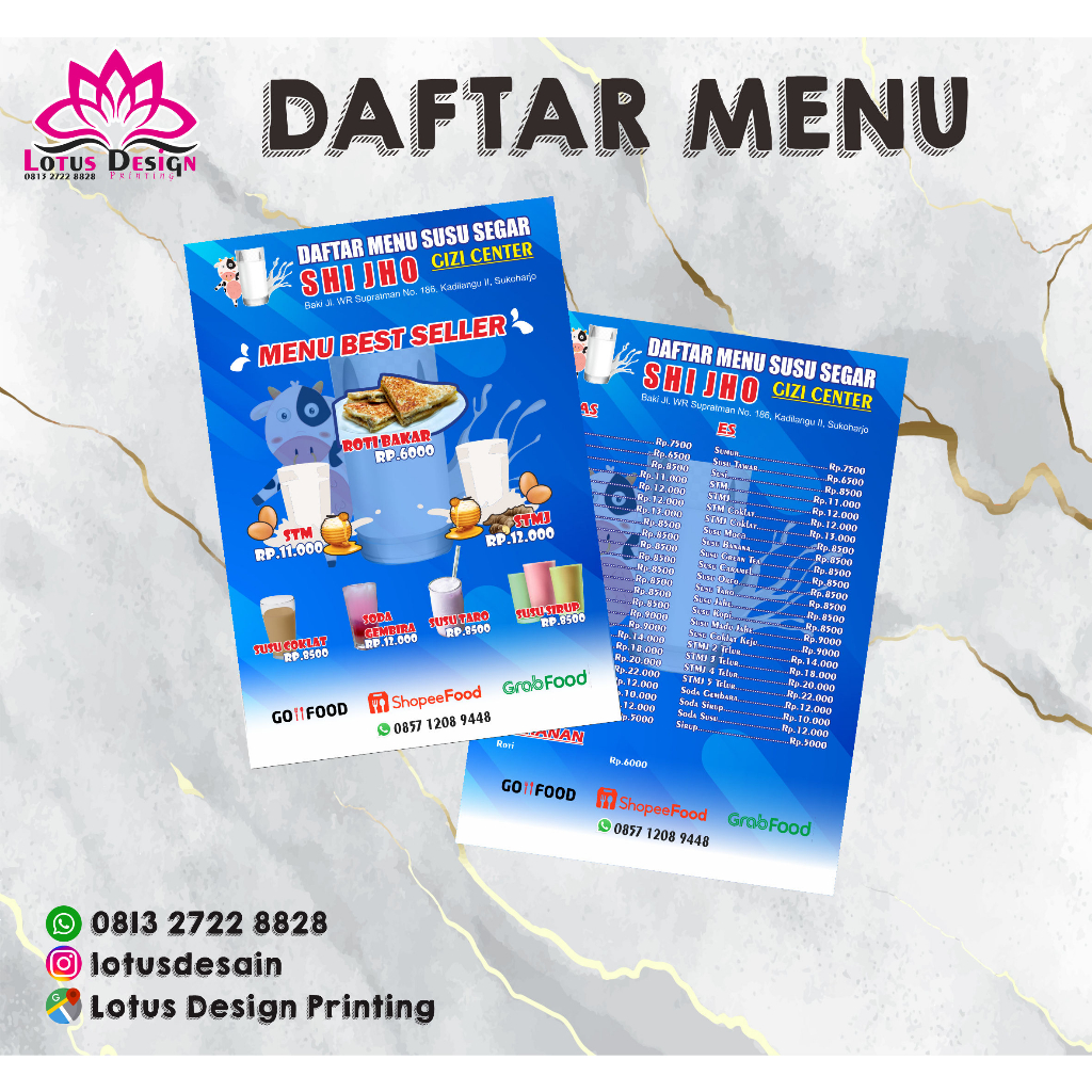 Jual Daftar Menu / Menu / Katalog Menu / Cetak Daftarmenu /Daftar menu ...