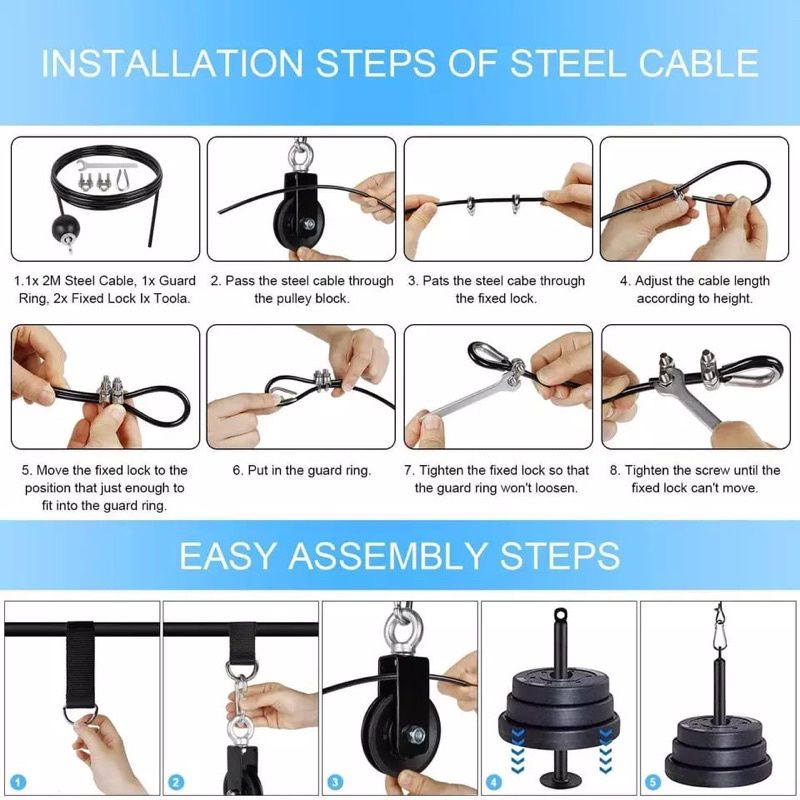 Jual Pull down Katrol Pulldown catrol Alat Fitness kabel Gym DIY cable ...