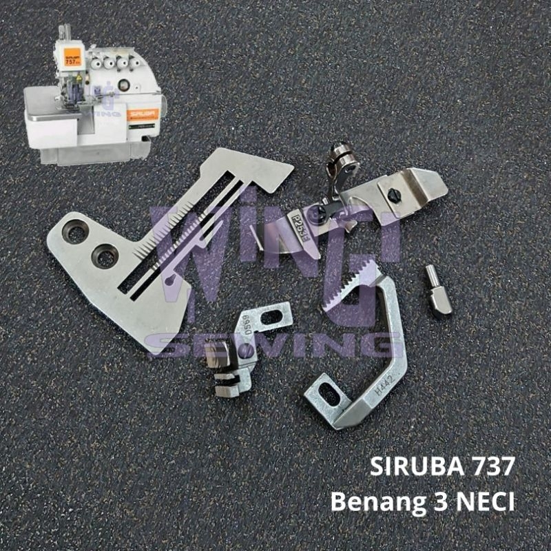 Jual SIRUBA 737 NECI Benang 3 NECI Gauge set Getset Mesin Obras Industri | Shopee Indonesia