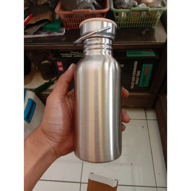 Jual botol stainless steel tutup bambu vintage 500ml | Shopee Indonesia