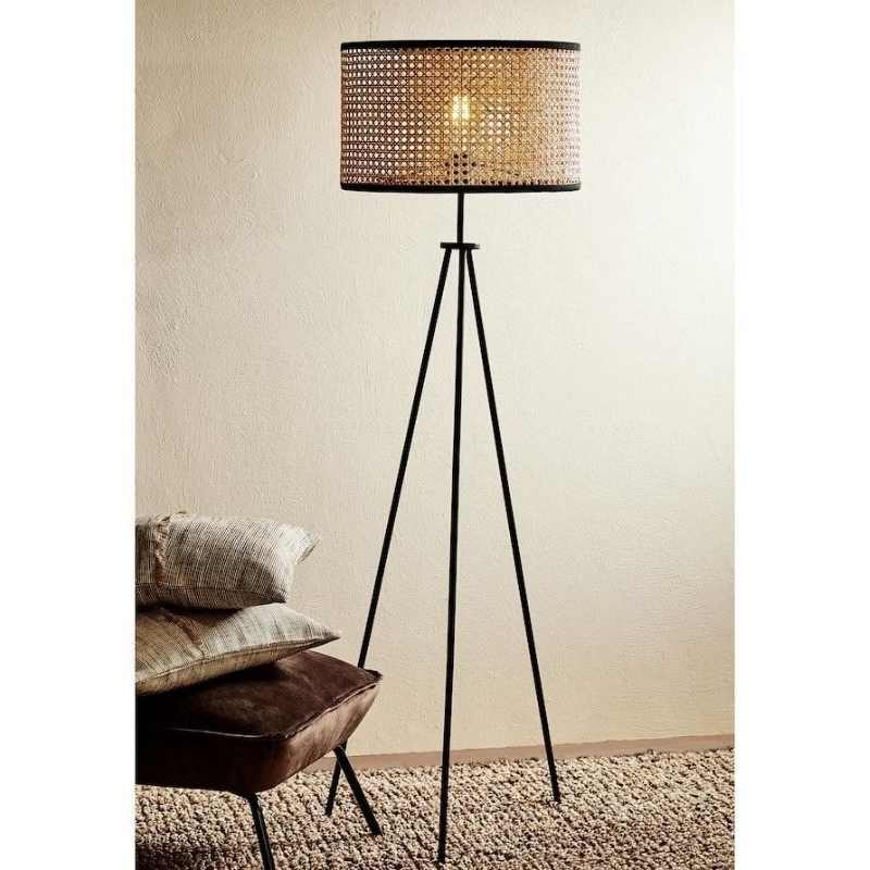 Jual standing lampu kap lampu rotan lampu berdiri diameter kap 40cm ...