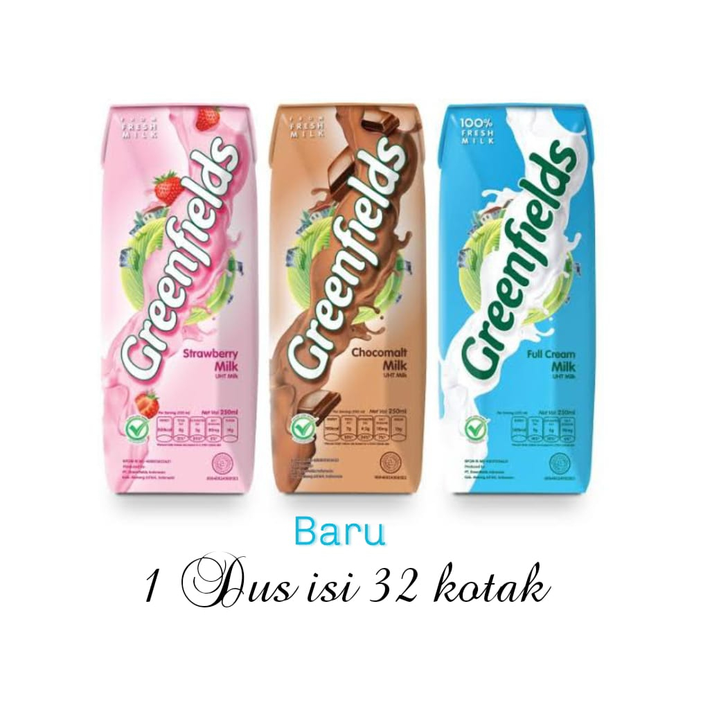 Jual Susu Greenfields UHT 250ml isi 32pcs | Shopee Indonesia