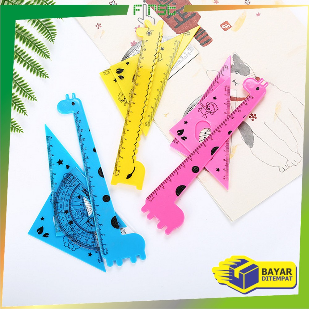 Jual FH-A66 Penggaris Plastik 15cm Set Isi 4 Alat Tulis Sekolah Kantor ...