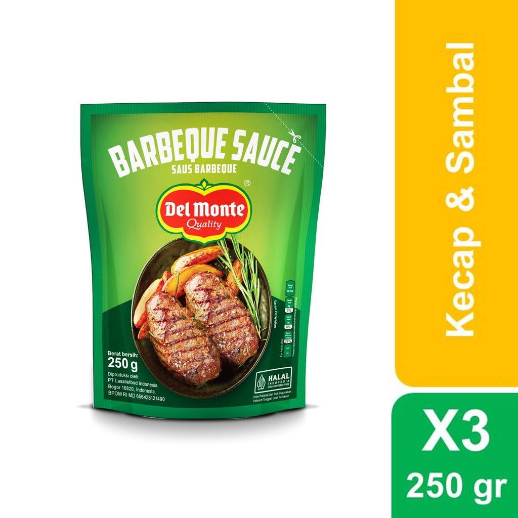Jual Delmonte Saus Barbeque Pouch 250 gr Triple Pack | Shopee Indonesia