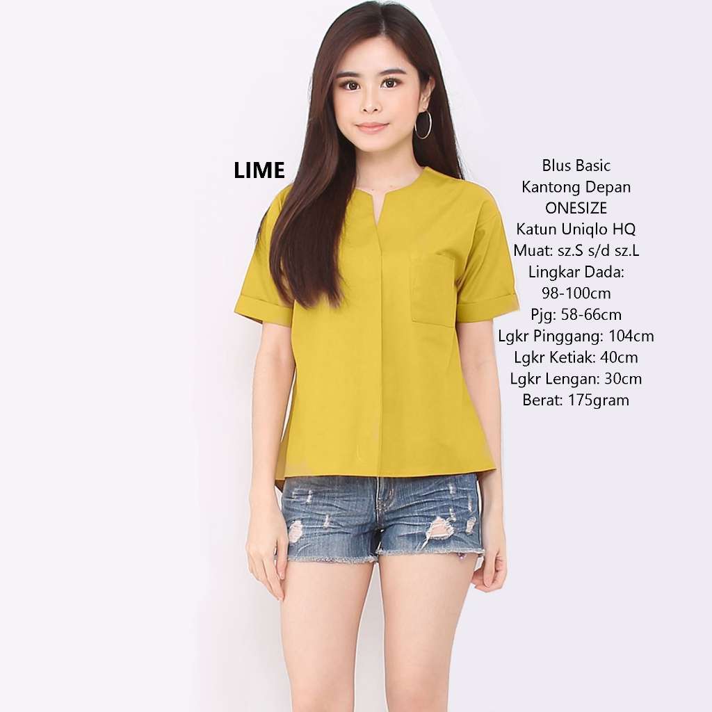 Jual Blouse Cewek Cotton Basic Polos Blus Katun Uniqlo Kerah Unik Baju ...