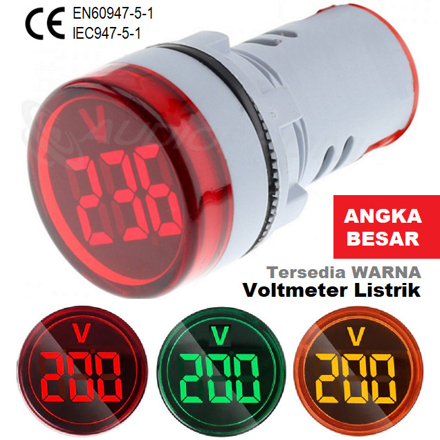 Jual Volt Meter Panel Listrik Pilot Lamp Digital Voltmeter 22 mm AC 12-500V | Shopee Indonesia