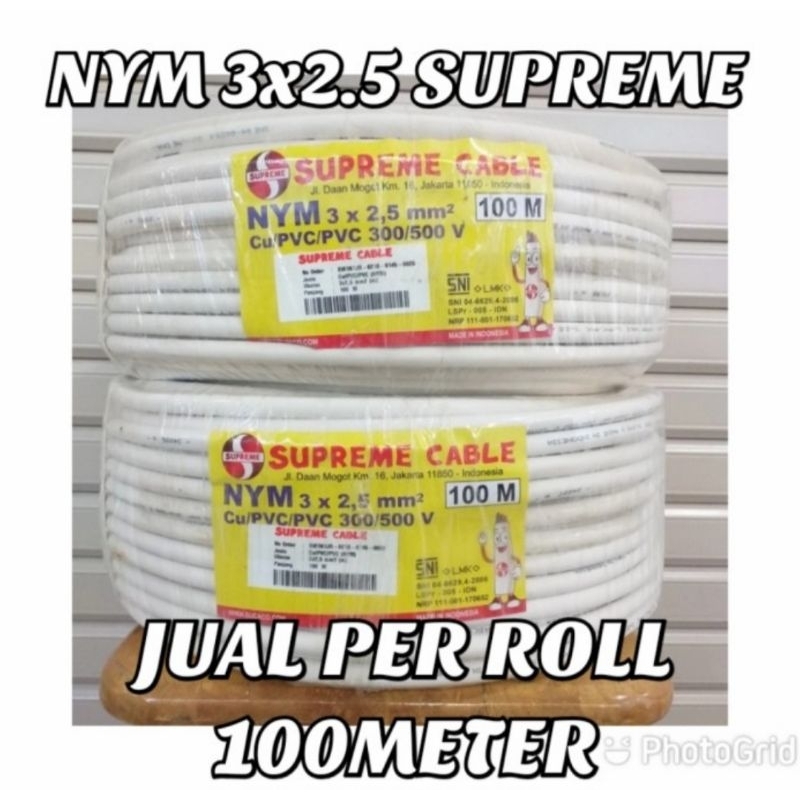 Jual kabel nym 3x2,5 supreme 100 meter Harga Terbaik & Termurah Mei ...