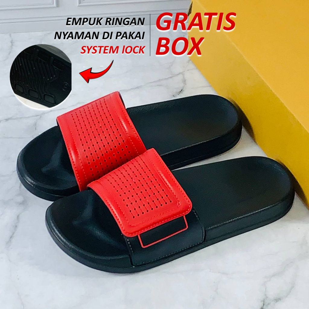 Jual Sendal Slop Pria Distro Karet Grade Original Kekinian Sandal Slip ...