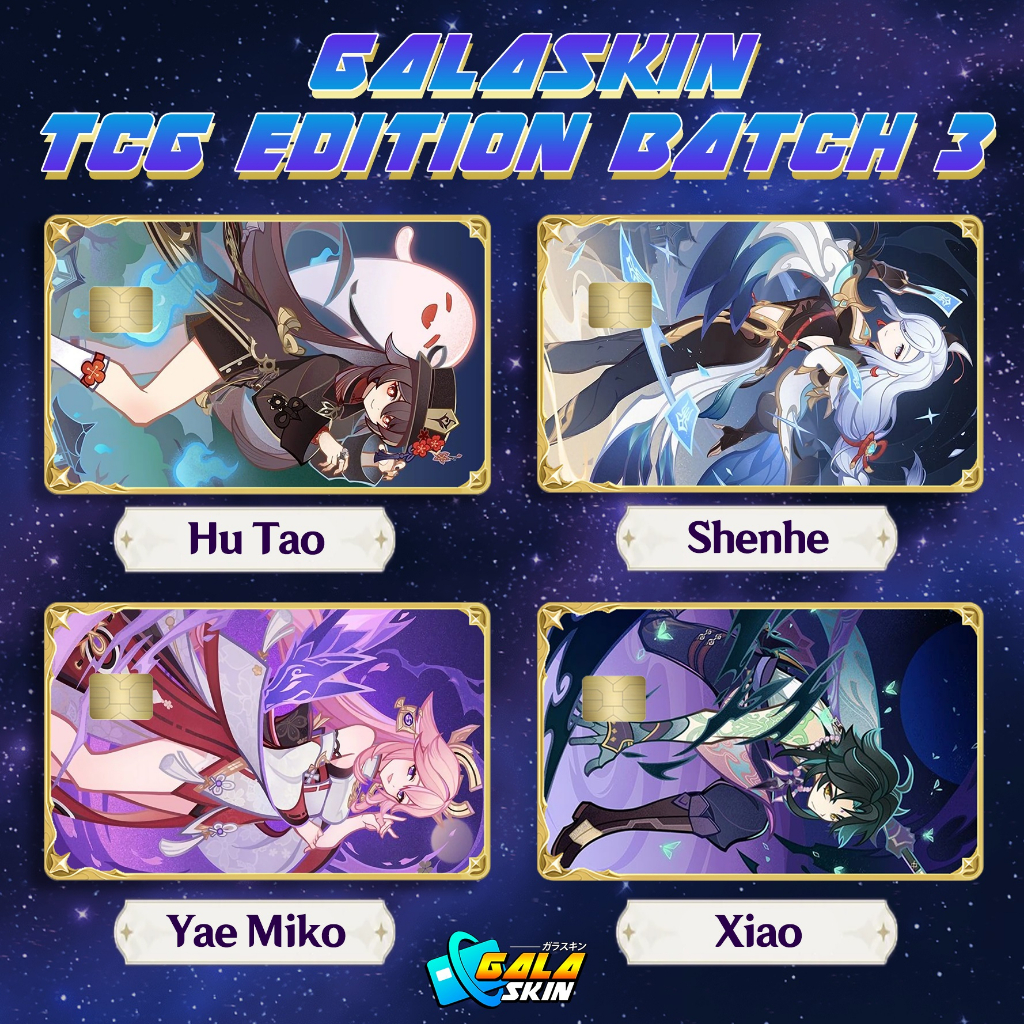 Jual Stiker Sticker Skin Kartu Atm Genshin Impact Hu Tao Yae Miko Xiao ...
