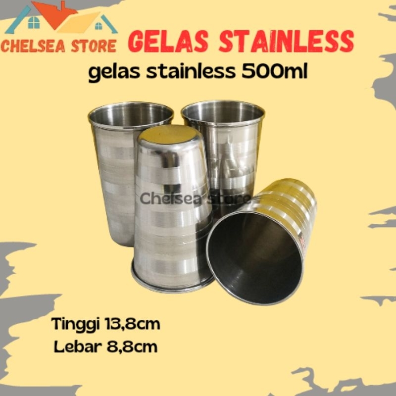 Jual Gelas Stainless Steel Jumbo 500ml / Gelas Stainless Anti Karat ...