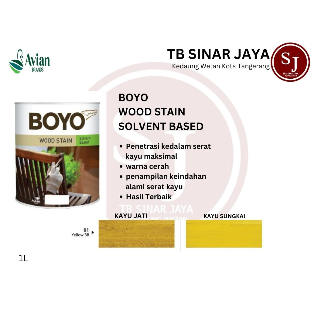 Jual BOYO WOOD STAIN CAT KAYU PILITUR SOLVENT BASE BASED AVIAN THINER ...