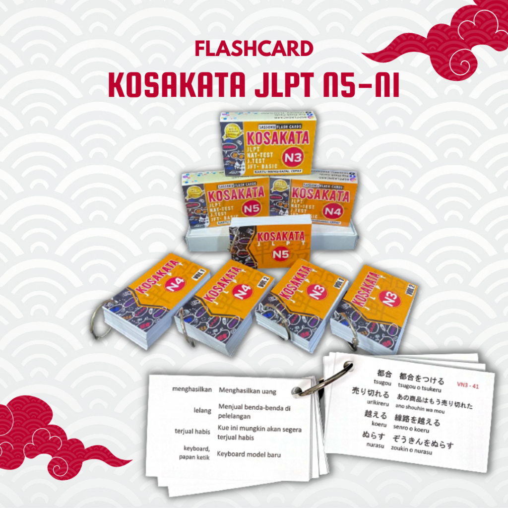 Jual FLASHCARD KOSAKATA JLPT N5 N4 N3 N2 N1 - BUKU KAMUS BAHSA JEPANG | Shopee Indonesia