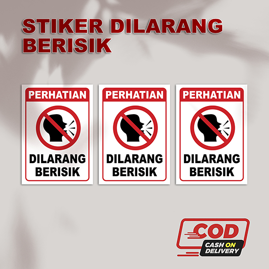 Jual 00136 Stiker dilarang berisik | stiker peringatan | stiker ...